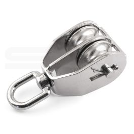 Swivel Eye Double Wheel Pulleys - Removable Wheels - 316 / A4 Stainless ...
